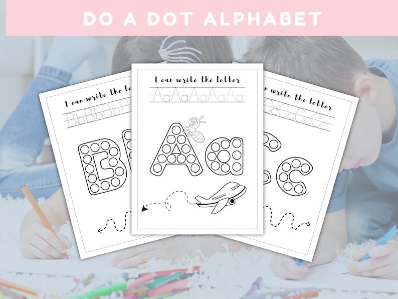 Dot Alphabet Tracing Letters Dot Marker Worksheet Upper an Lower Case ...