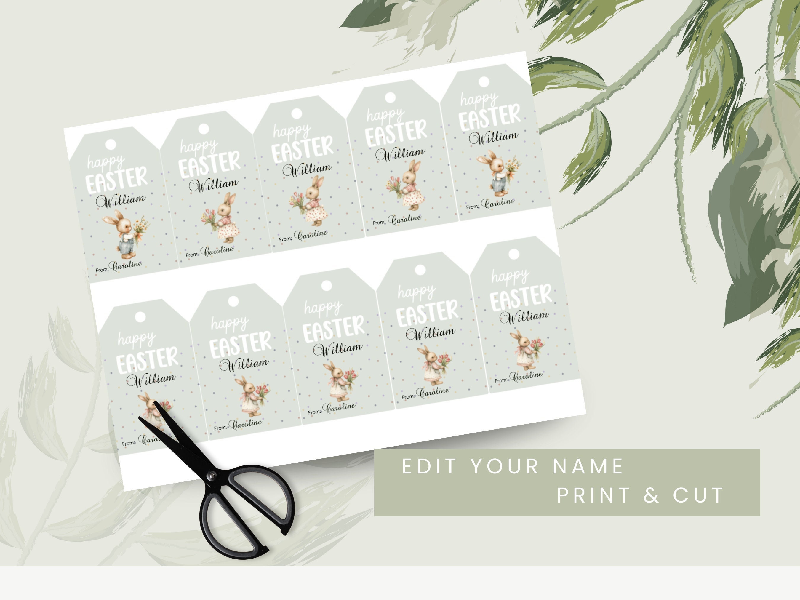 Printable Editable Easter Gift Tags for DIY Projects Customizable ...