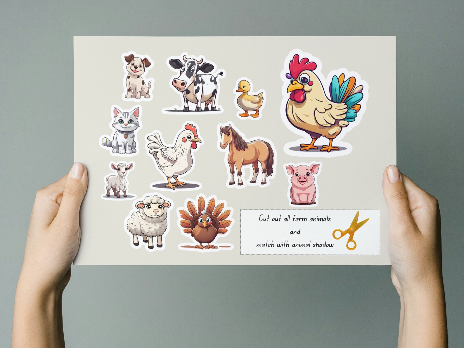 Farm Animals Shadow Matching for Busy Book Printable for Toddler ...