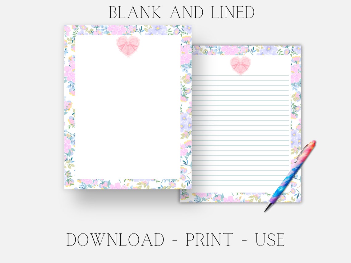 Stationary Printable Stationary Letter Writing Lined Paper Printable ...