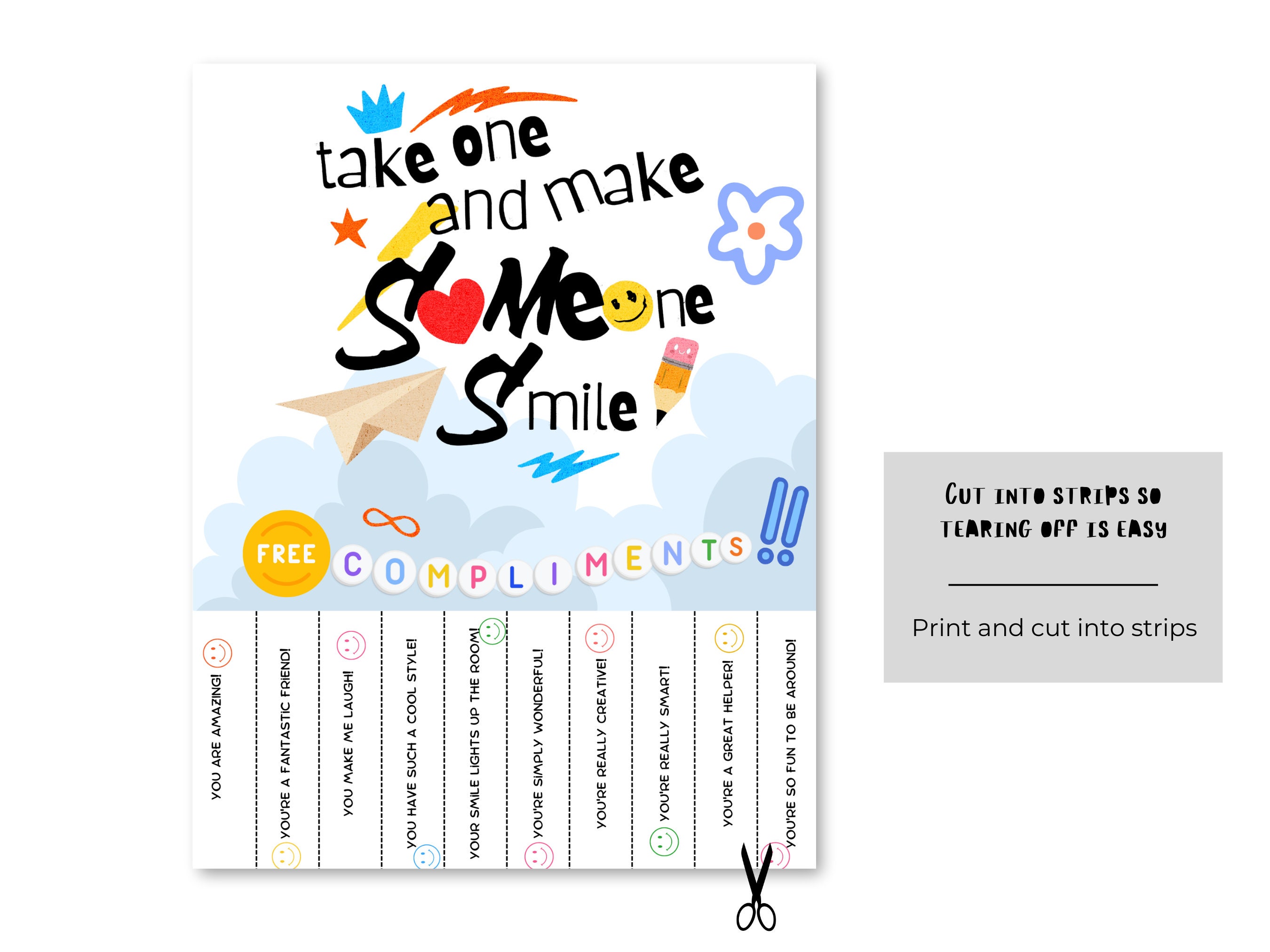 Tear off Compliment Flyer School Counselor Door Sign Decor Classroom ...