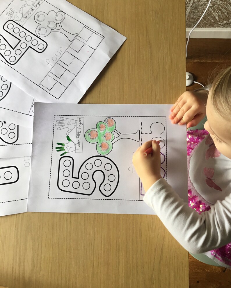 Number Tracing Math Worksheets Counting Practice Preschool Math ...