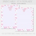 Coquette Aesthetic Printable Stationary Lined and Blank Note Bow Floral ...