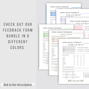 House Tour Review Form for Open House Guests Survey Template for Open ...