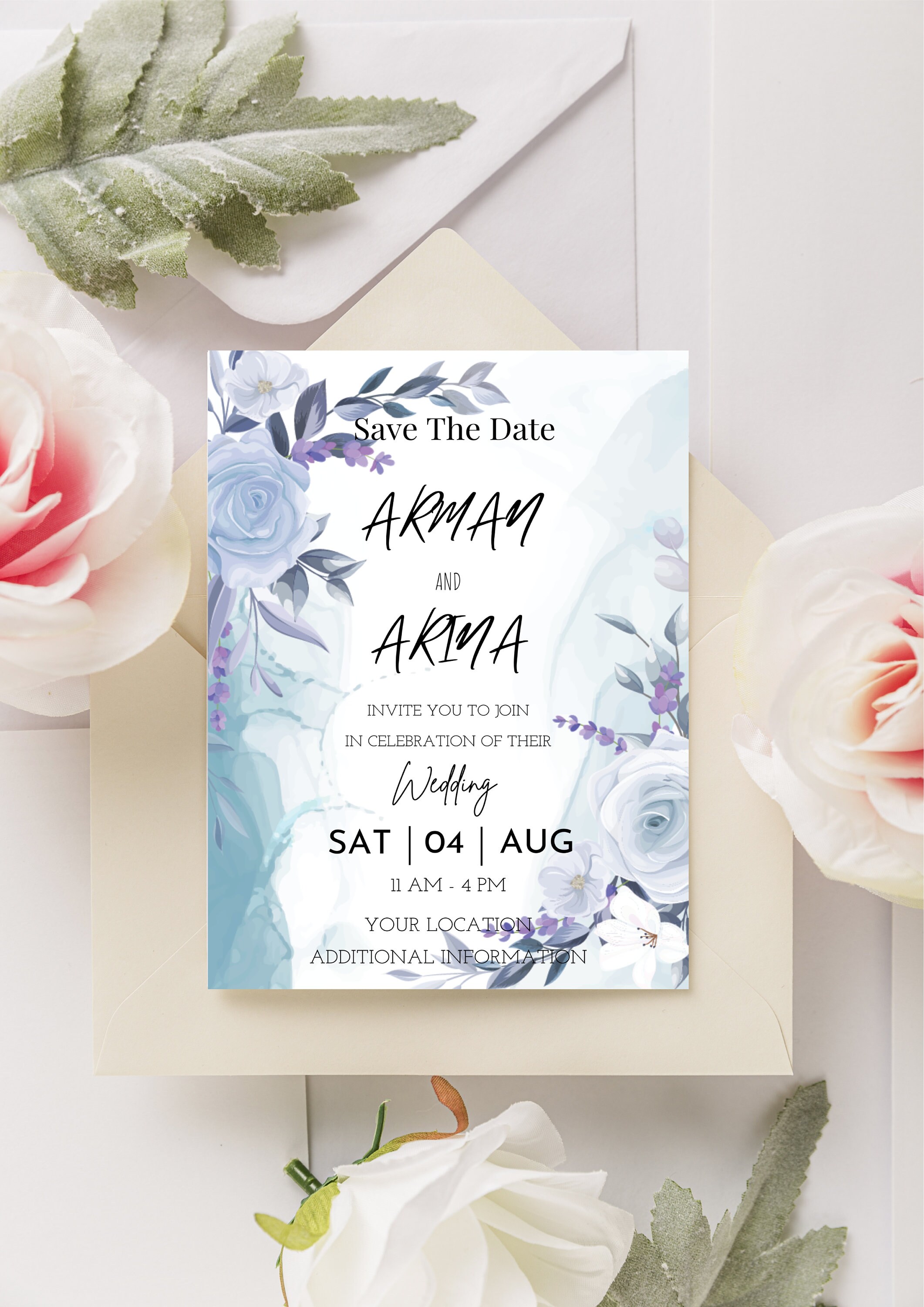 Editable Wedding Invitation Template - Etsy