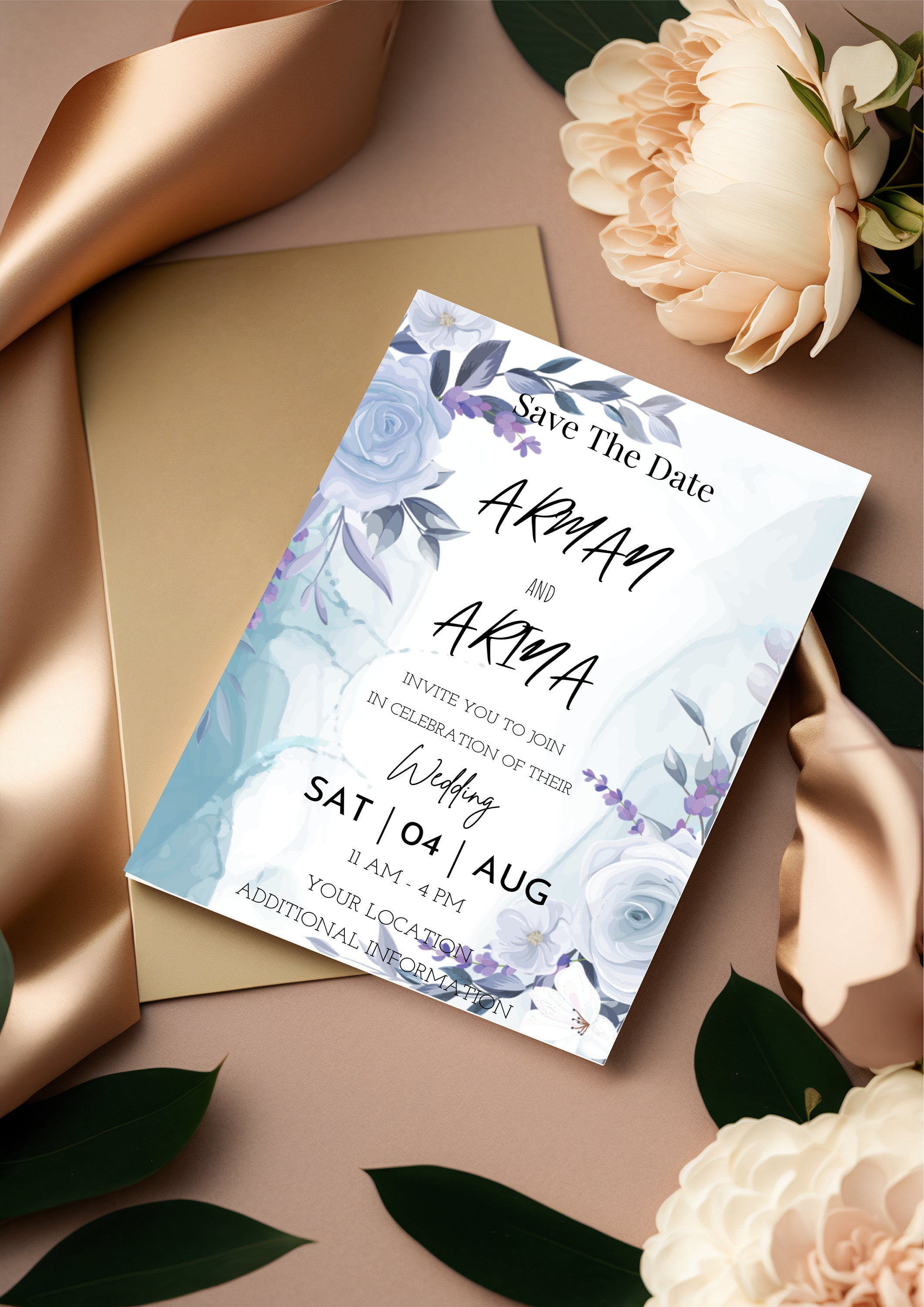 Editable Wedding Invitation Template - Etsy