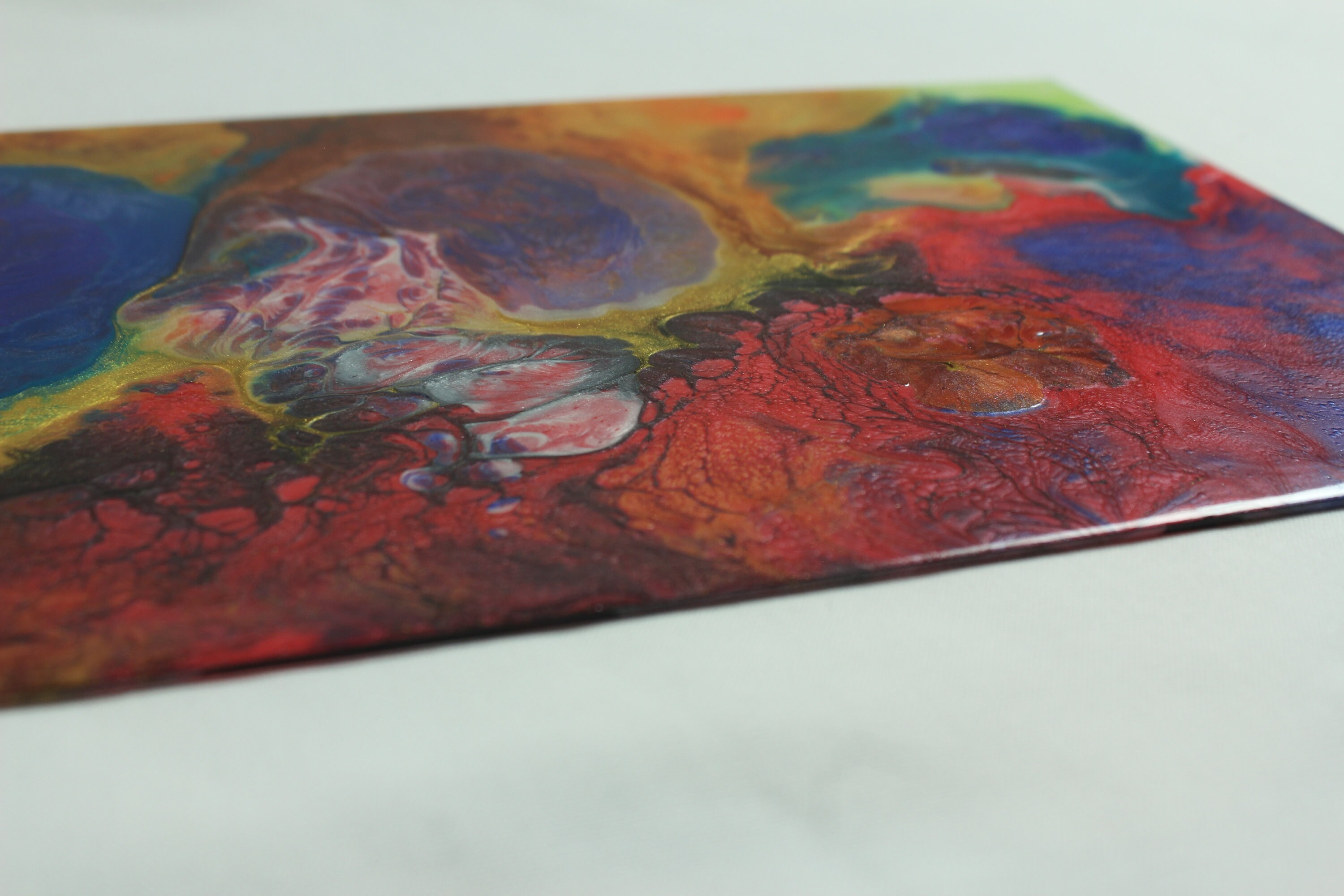 Floating Coastal Hues Fluid Pour Wall Art, Autumnal Tone Acrylic Fluid ...