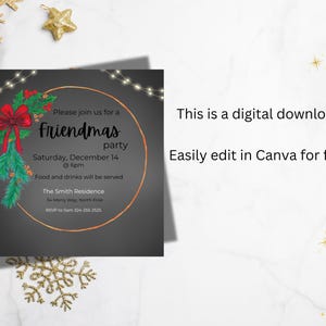 Editable FRIENDSMAS Invite, Friendsmas Christmas Party, Christmas ...