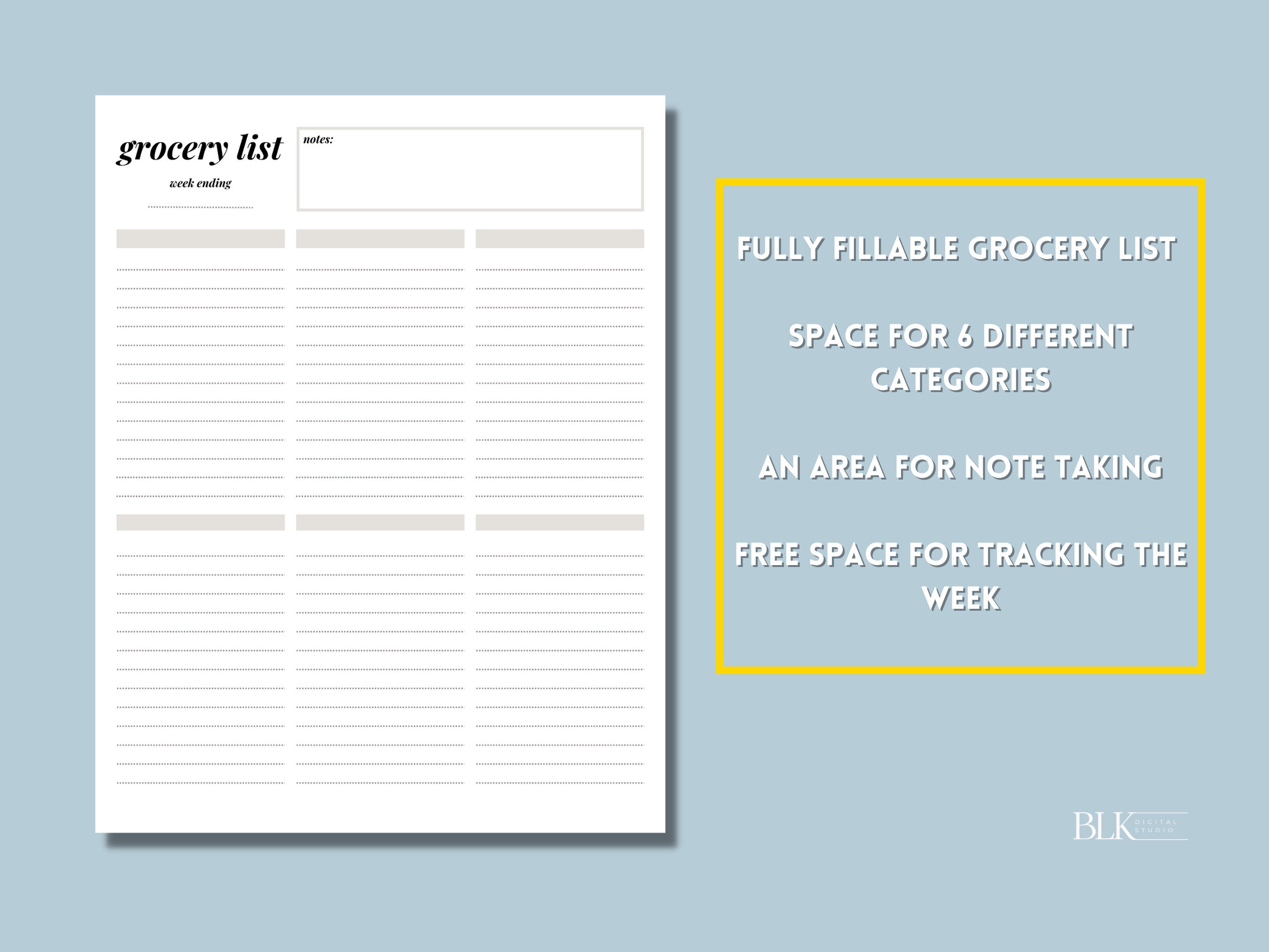 Printable Meal Planner and Grocery List BUNDLE | Weekly Food Diary ...