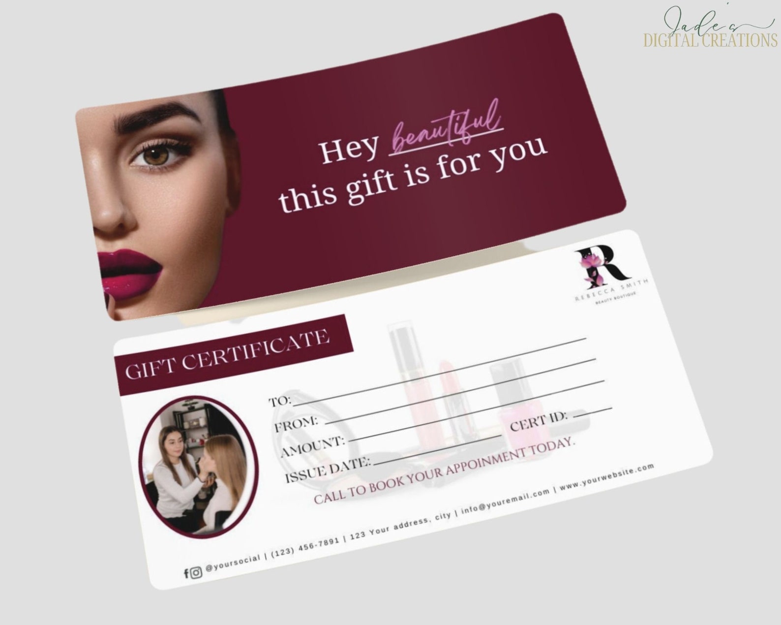 Gift Certificate, Printable Gift Certificate, Gift Card, Editable Canva ...