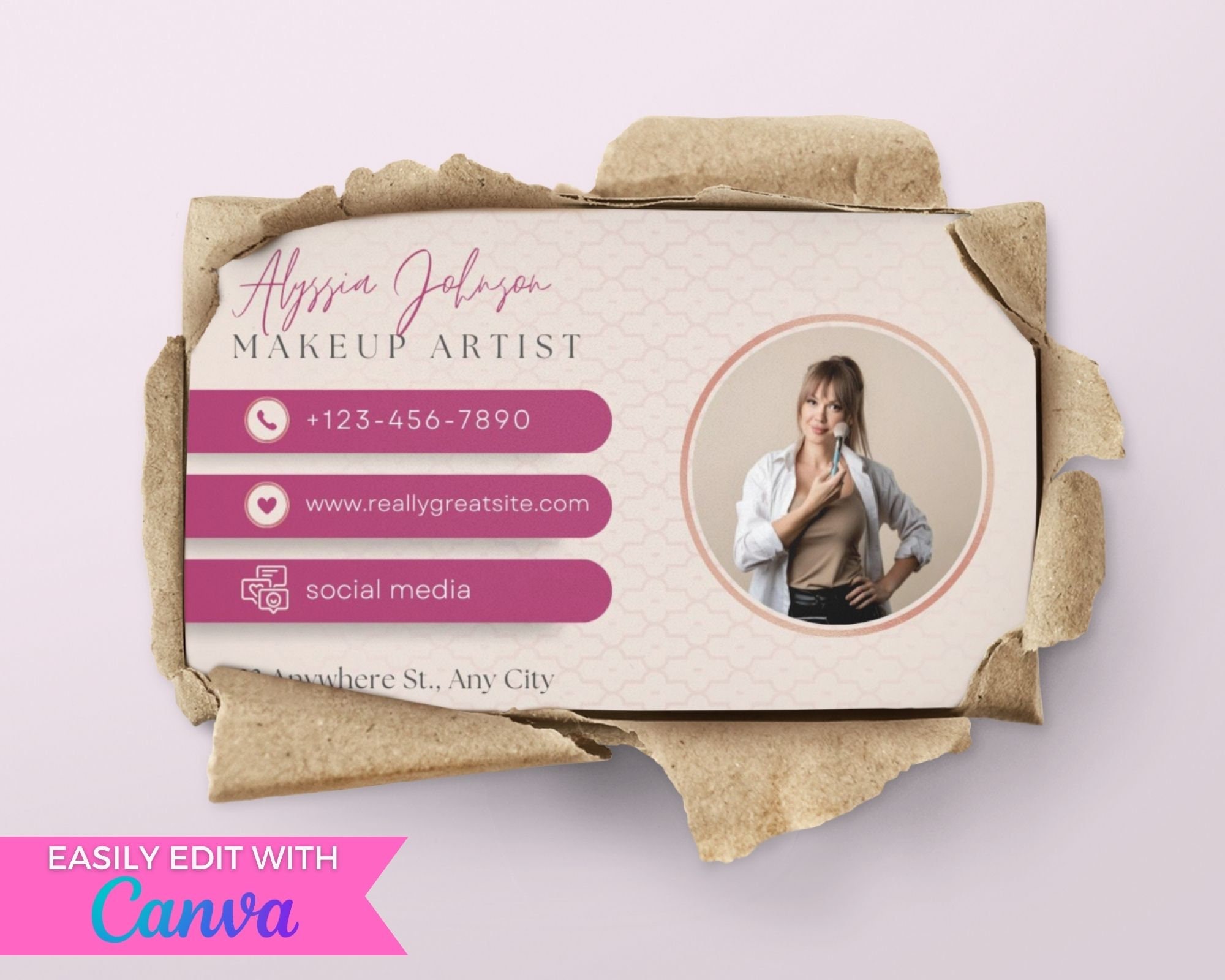 DIY Luxury Beauty Business Card for Hair Salon, Beauty Salon/bar ...
