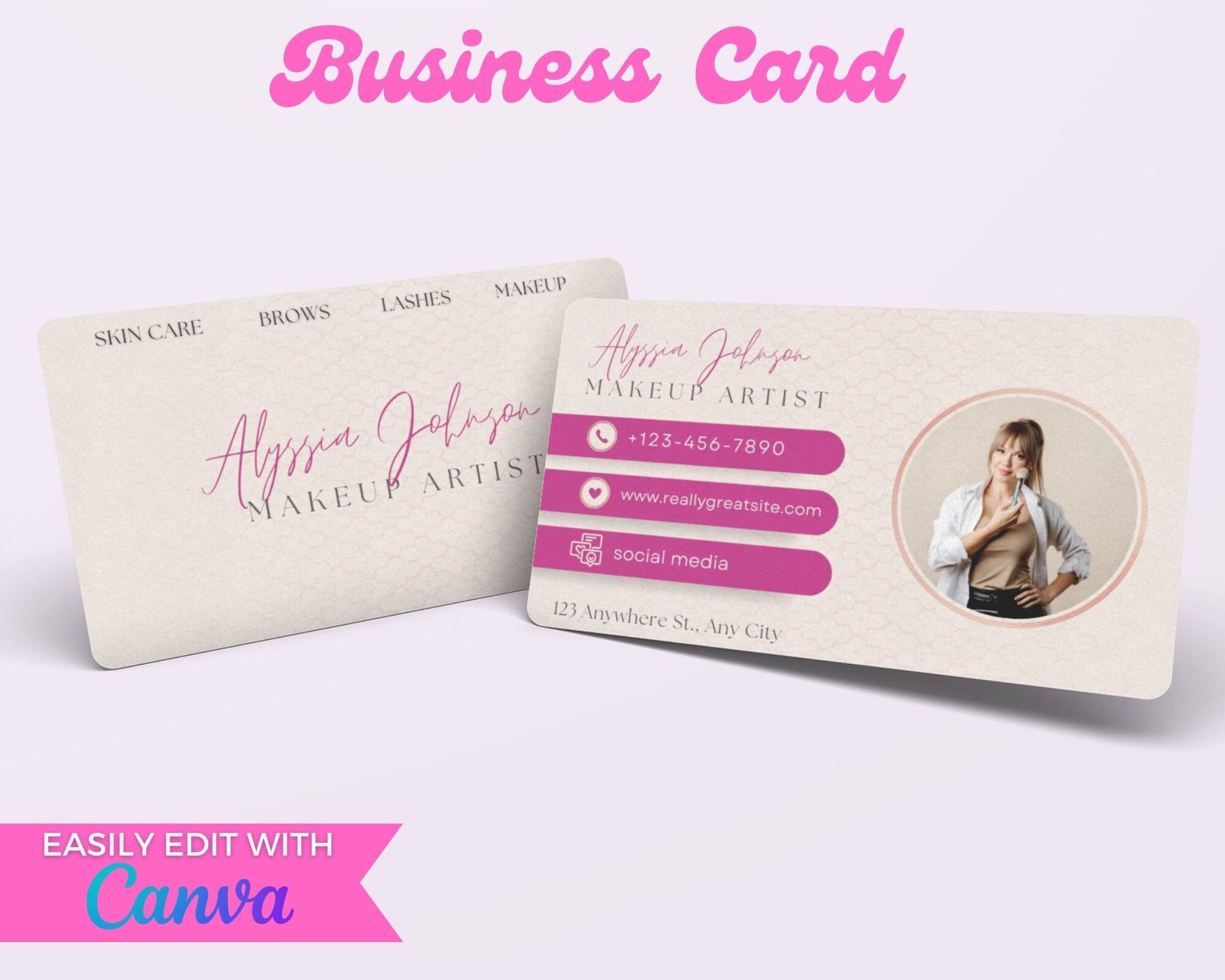 DIY Luxury Beauty Business Card for Hair Salon, Beauty Salon/bar ...