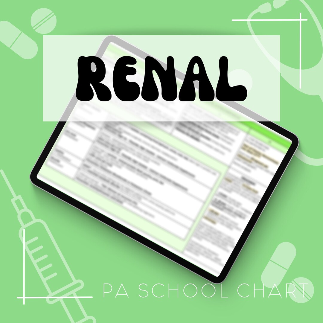 PA School Renal Notes, Chart, PA School, Medical School Notes, PA ...