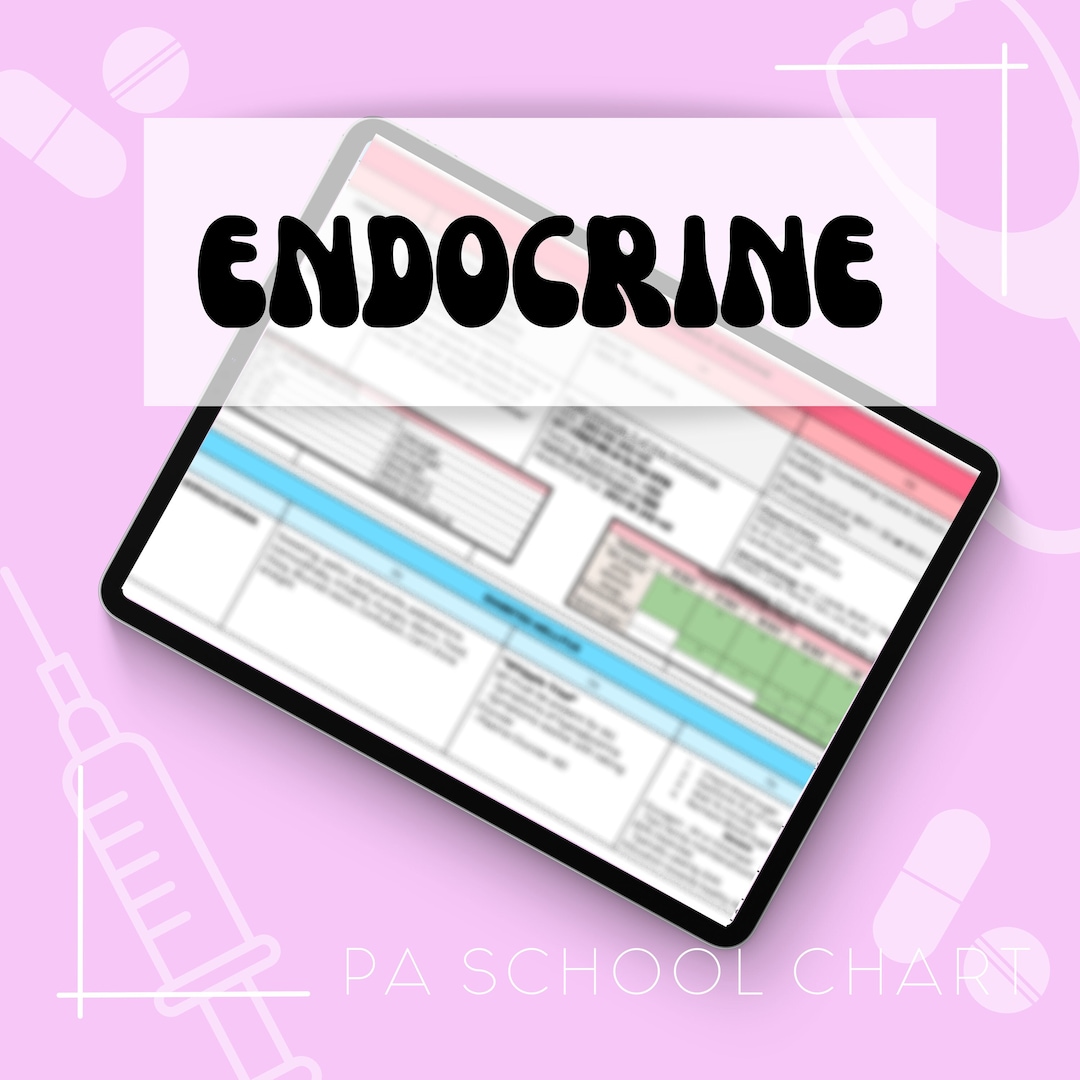 PA School Endocrine Notes, Chart, PA School, Medical School Notes, PA ...
