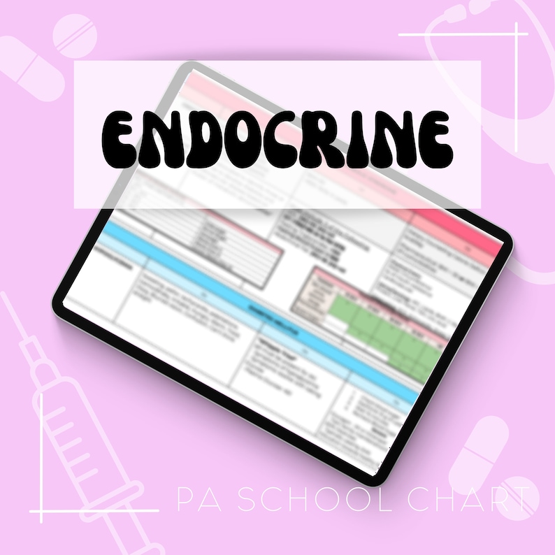 PA School Endocrine Notes, Chart, PA School, Medical School Notes, PA ...