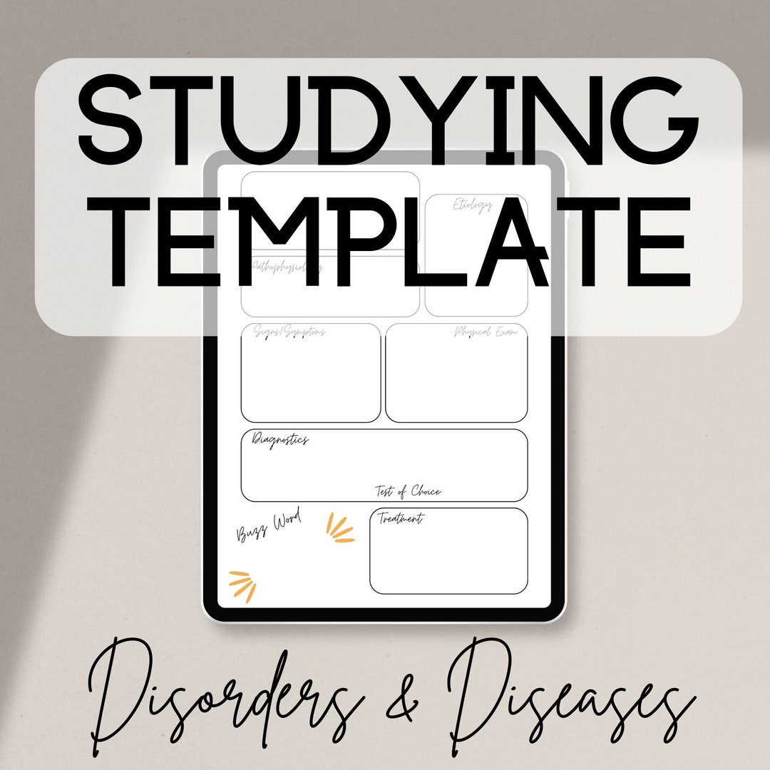 Disorders & Diseases Studying Template | Medical School Studying ...