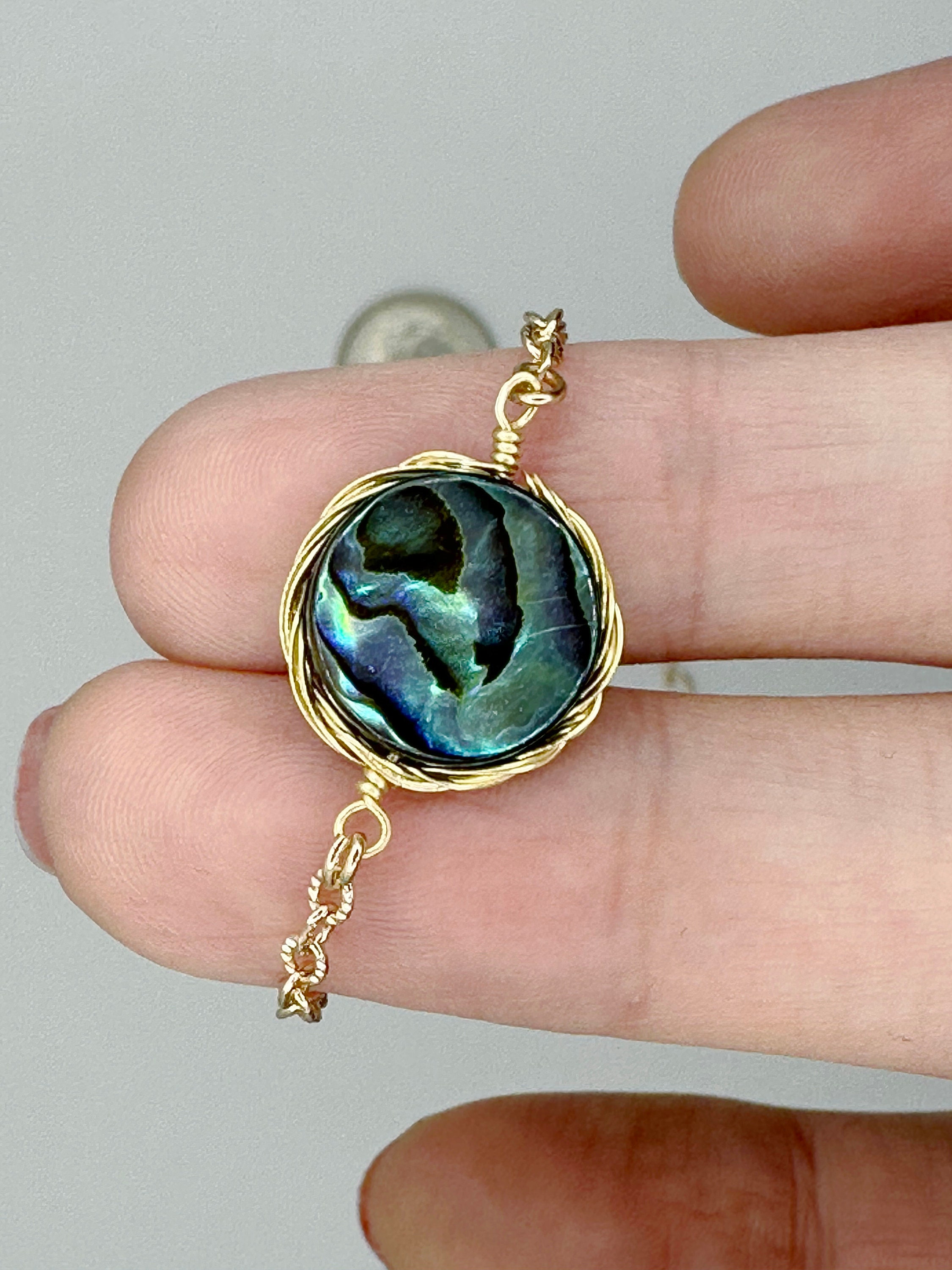 Dainty Abalone Shell Necklace Abalone Shell Pendant Ocean - Etsy