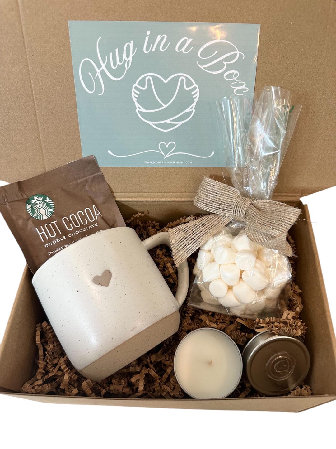 Hug in a Box Mug Gift Box, Hygge Care Package Hot Cocoa & Marshmellows ...