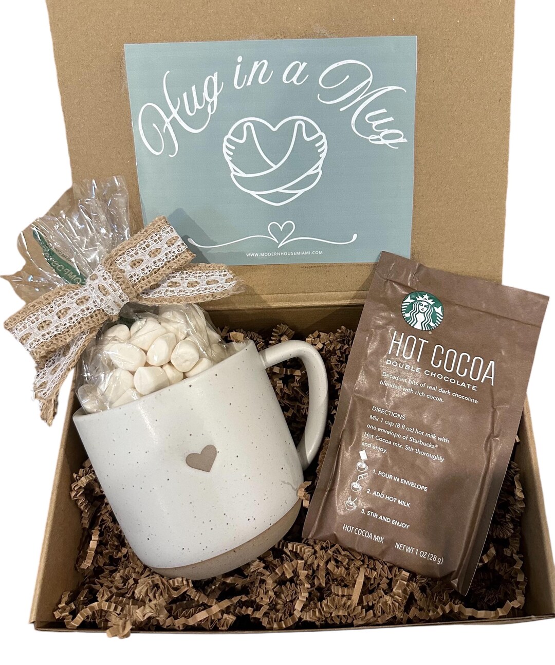 Hug in a Mug Gift Box, Hygge Care Package Hot Cocoa & Marshmellows ...
