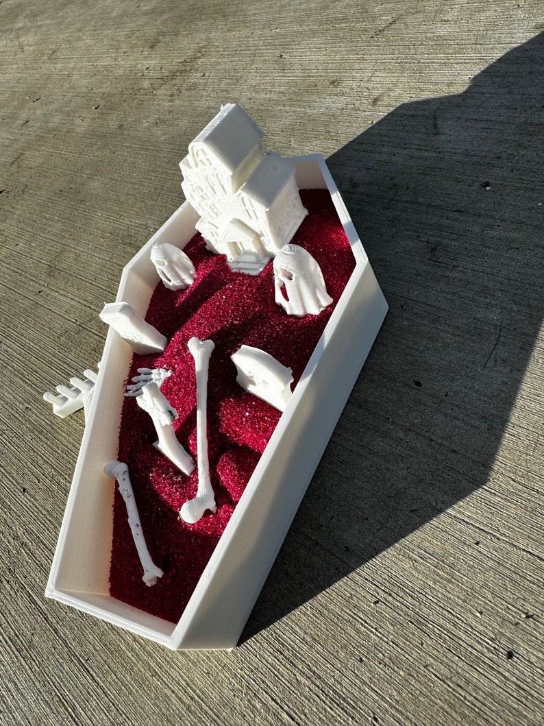 Mini Coffin Zen Garden, Calm, Relax, Gothic, Halloween, Gift, Bury ...