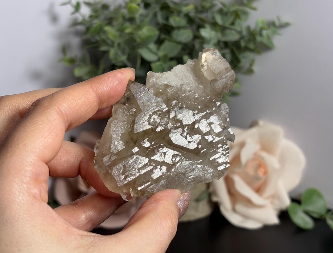 Natural Raw Elestial Smoky Quartz Crystal Unpolished Natural Stone With ...