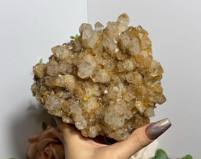 Large White Phantom Pineapple Quartz Cluster From South Africa Phantom ...