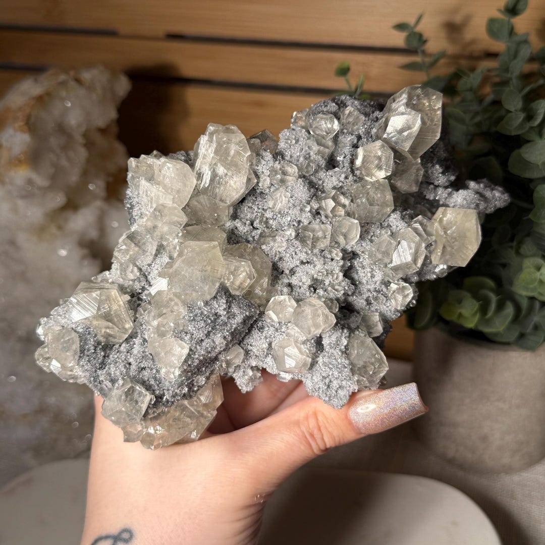 Calcite Crystal Cluster Natural Optical Calcite Crystals Over Druzy ...