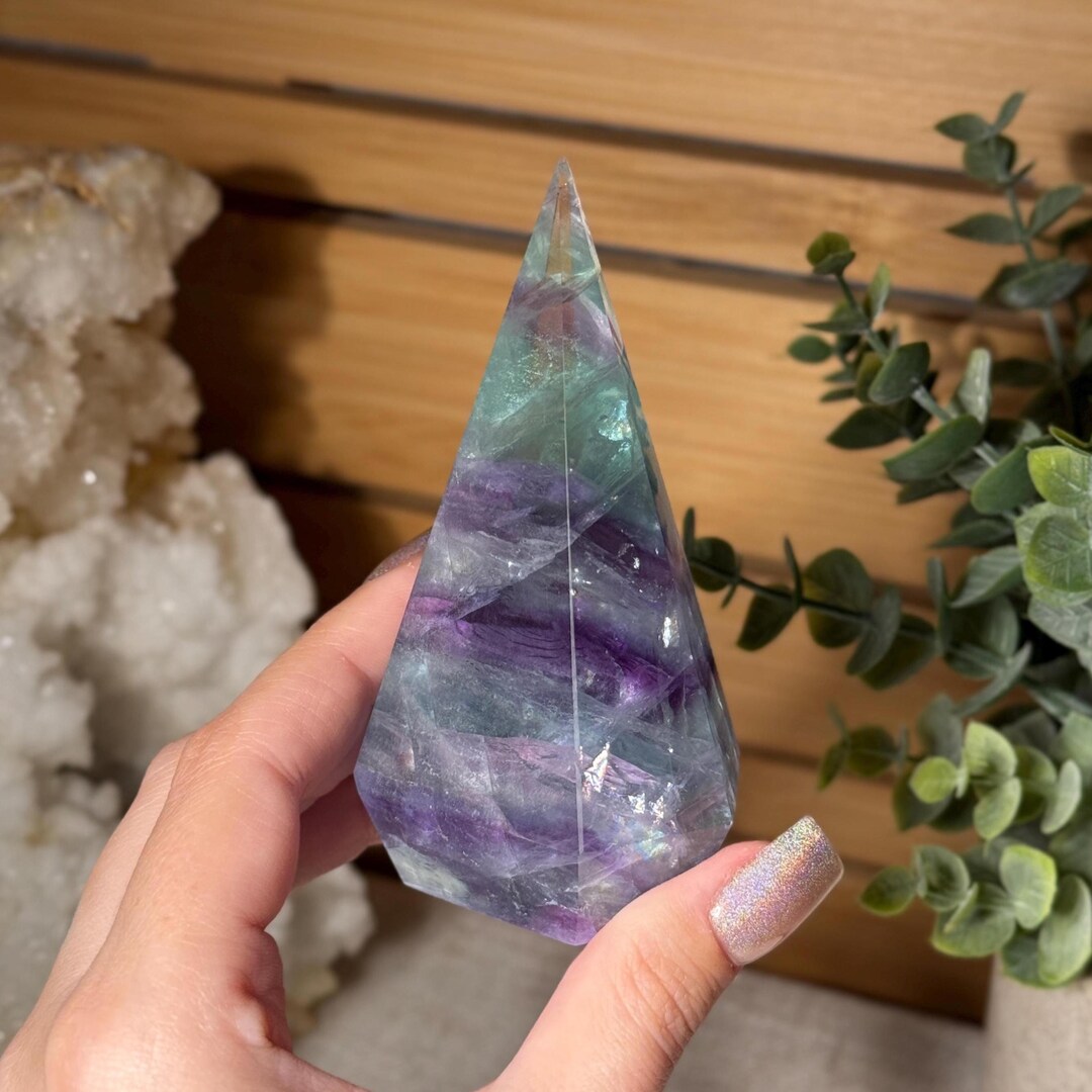 Unique Rainbow Fluorite Crystal Point High Quality Rainbow Fluorite ...