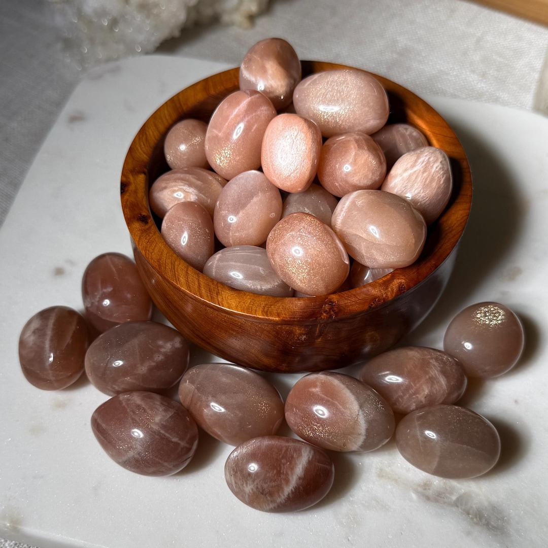 Peach Sunstone Tumble Peach Moonstone Sunstone Tumbled Stone Peach ...