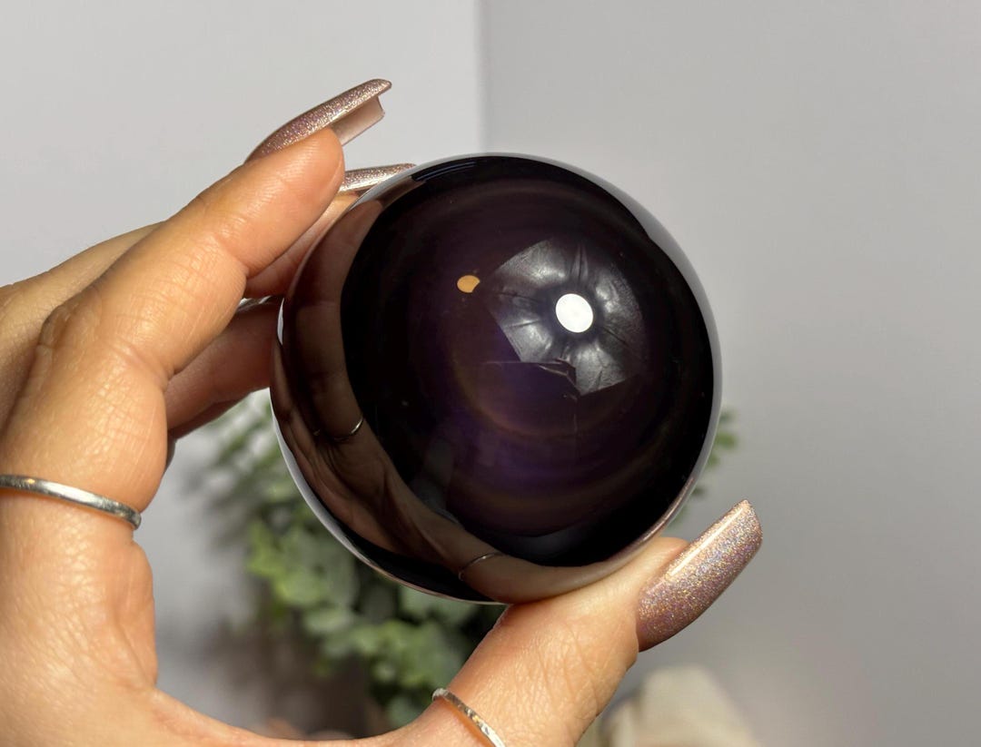 Rainbow Obsidian Sphere Natural Obsidian Volcanic Glass Ball Rainbow ...
