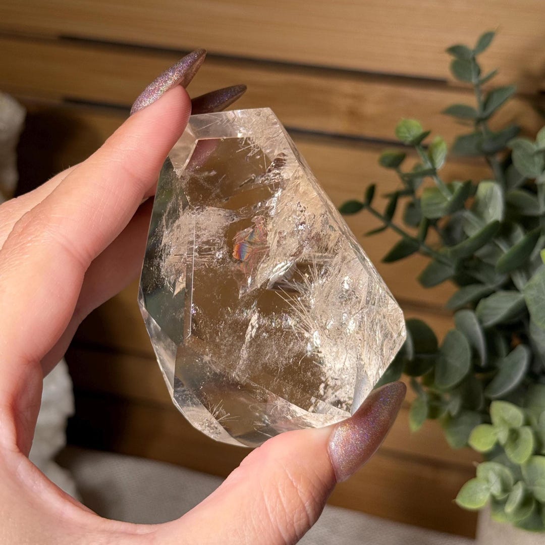 Silver Rutile Quartz Crystal Freeform High Quality Clear Quartz With ...