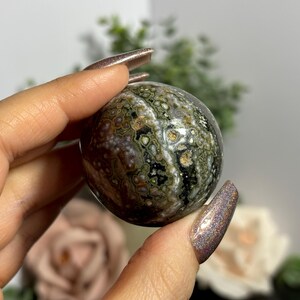 Orbicular Ocean Jasper Pebble Large Tumbled Stone Ocean Jasper Crystal ...