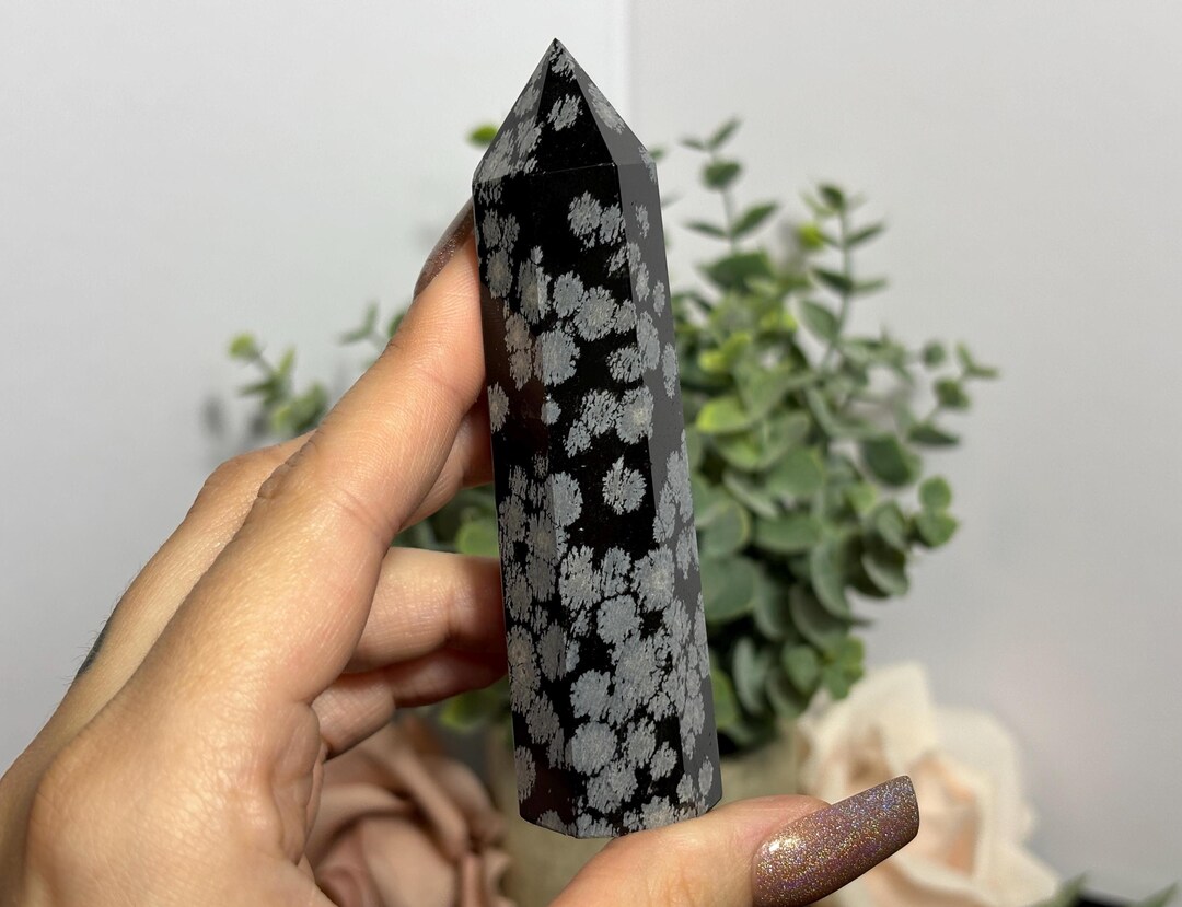 Snowflake Obsidian Point Small Obsidian Tower Point Natural Volcanic ...