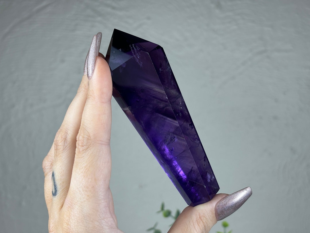 Phantom Amethyst Crystal Wand Deep Purple Amethyst With Phantoms High ...