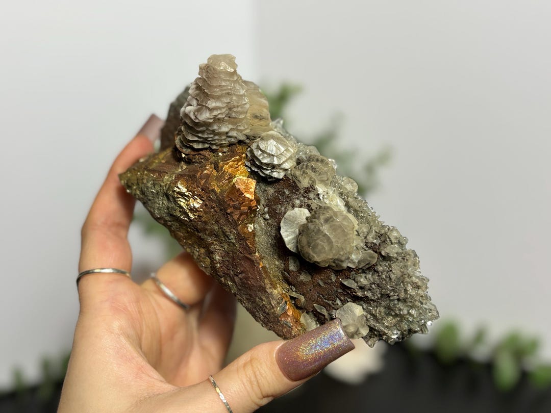 Pagoda Calcite Double Sided Mineral Specimen Quartz Pagoda Calcite and ...