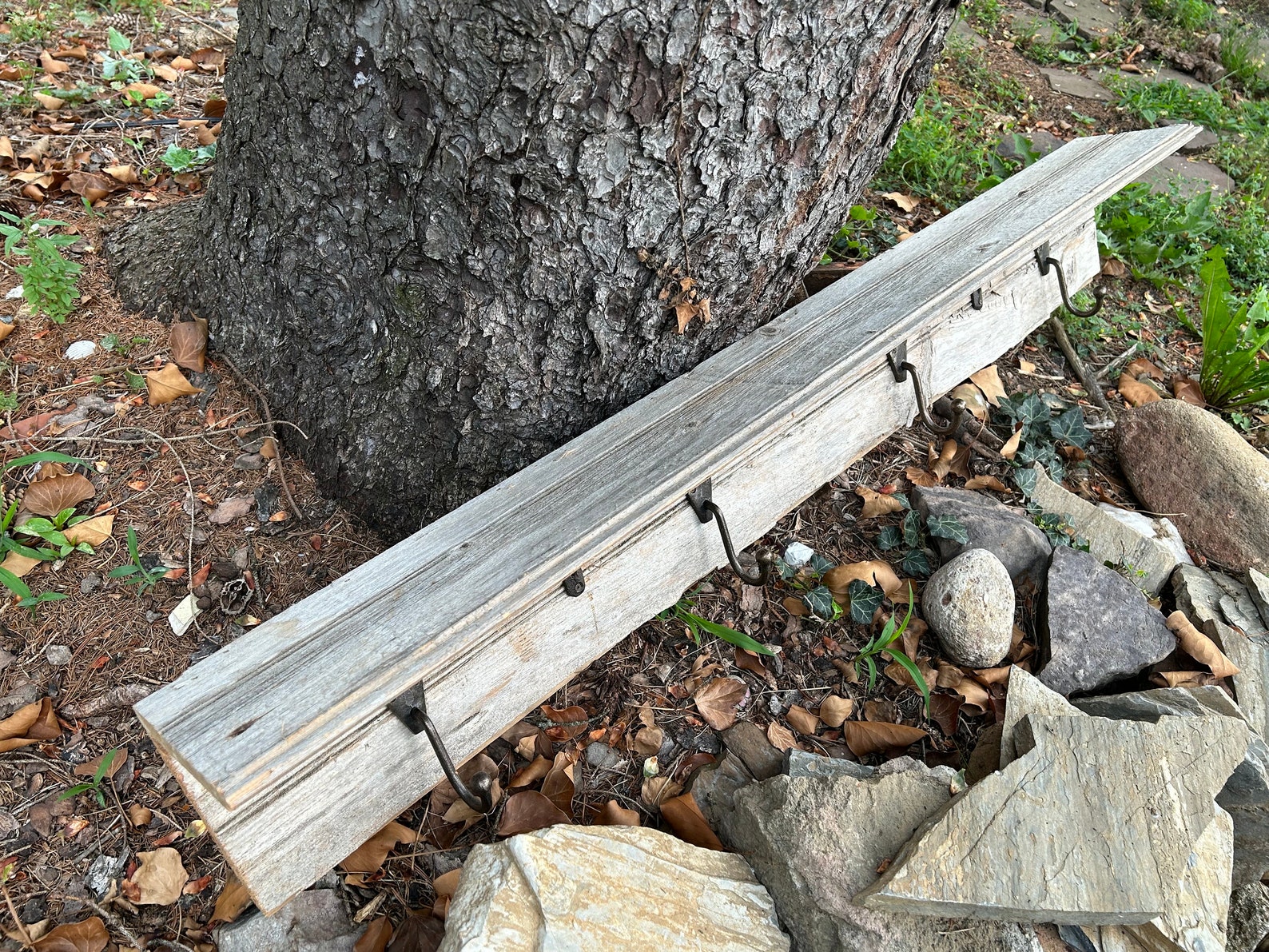 Reclaimed Barnwood Coat Hanger With Shelf | Farmhouse Coat Rack ...