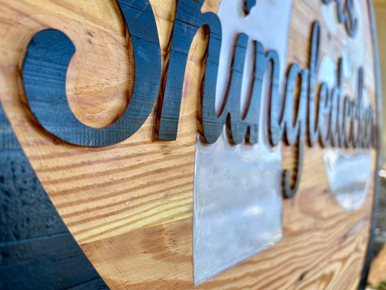 Big Wood Sign, Custom Name and Number, Epoxy Inlaid, Real Solid Wood ...