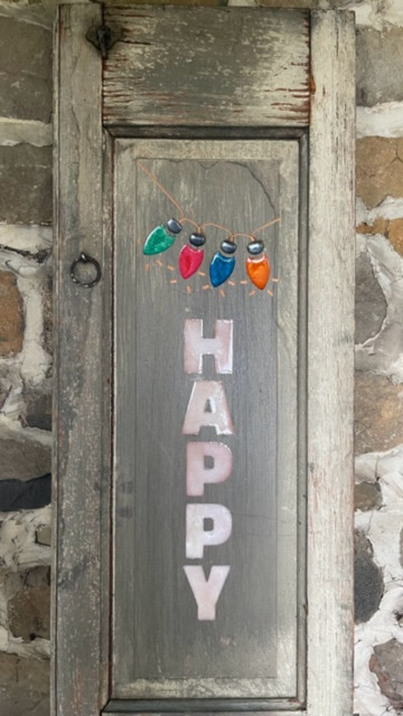 Authentic Wood Farmhouse Shutter Christmas Decorations- Happy Holidays ...