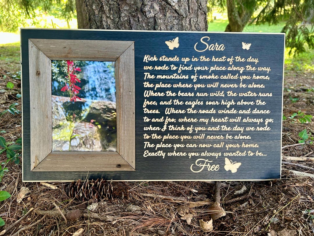 Rustic Barn Wood Picture Frame With CNC Carved Poem on Stained Pine ...