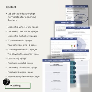 Leadership Coaching Worksheet I Business Coaching Template I Career ...