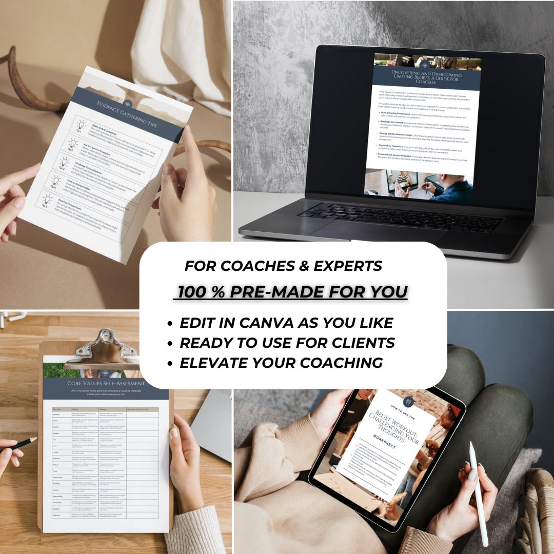 Coaching Canva Templates for Core Values & Limiting Beliefs, Coach ...