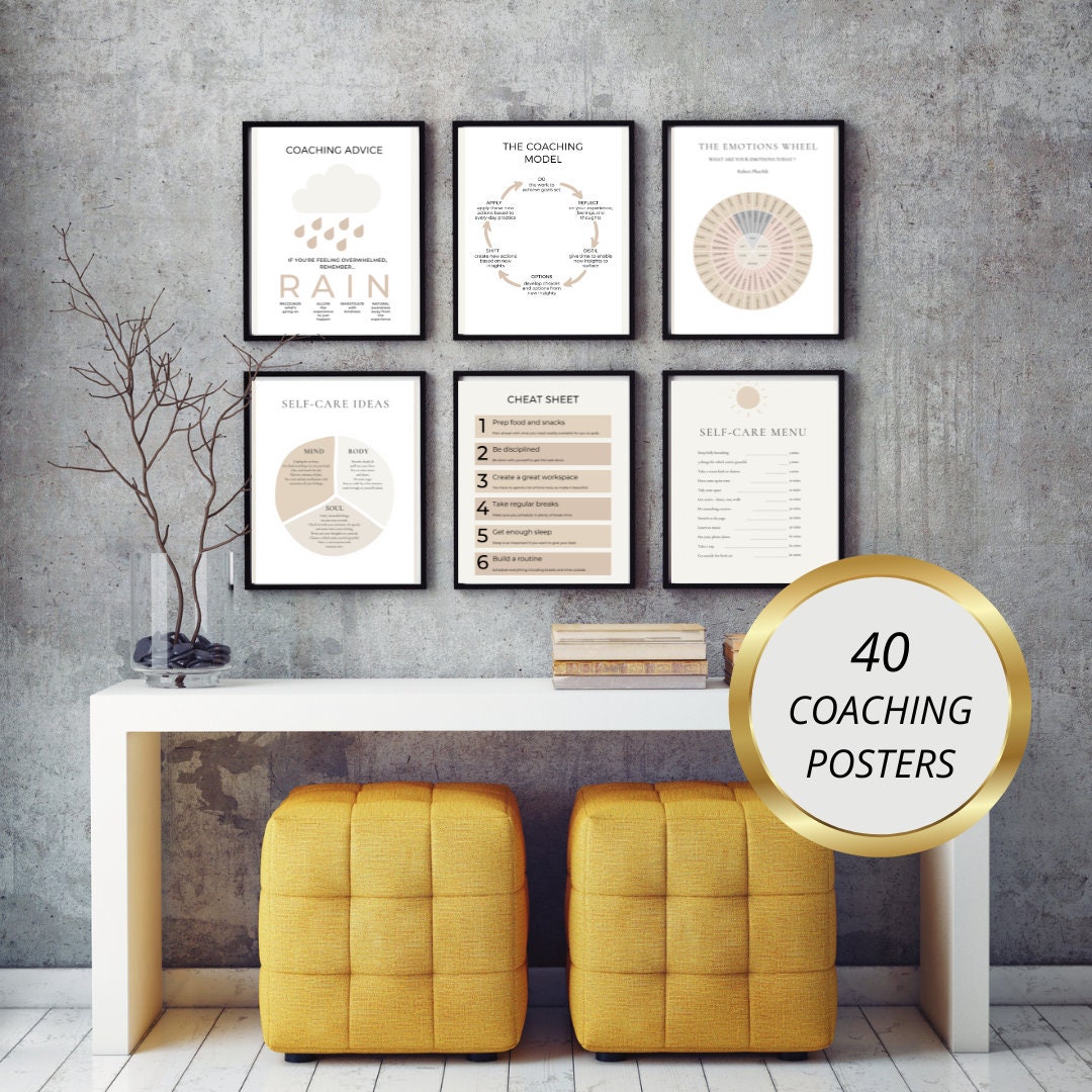 Coaching Self Care Canva Template Poster, Coaching Cheat Sheet ...