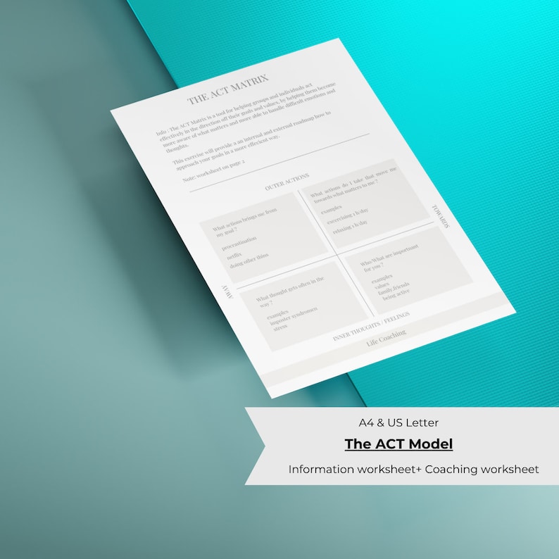 Act Matrix,act Worksheet,coaching Template,coaching Session,coaching ...