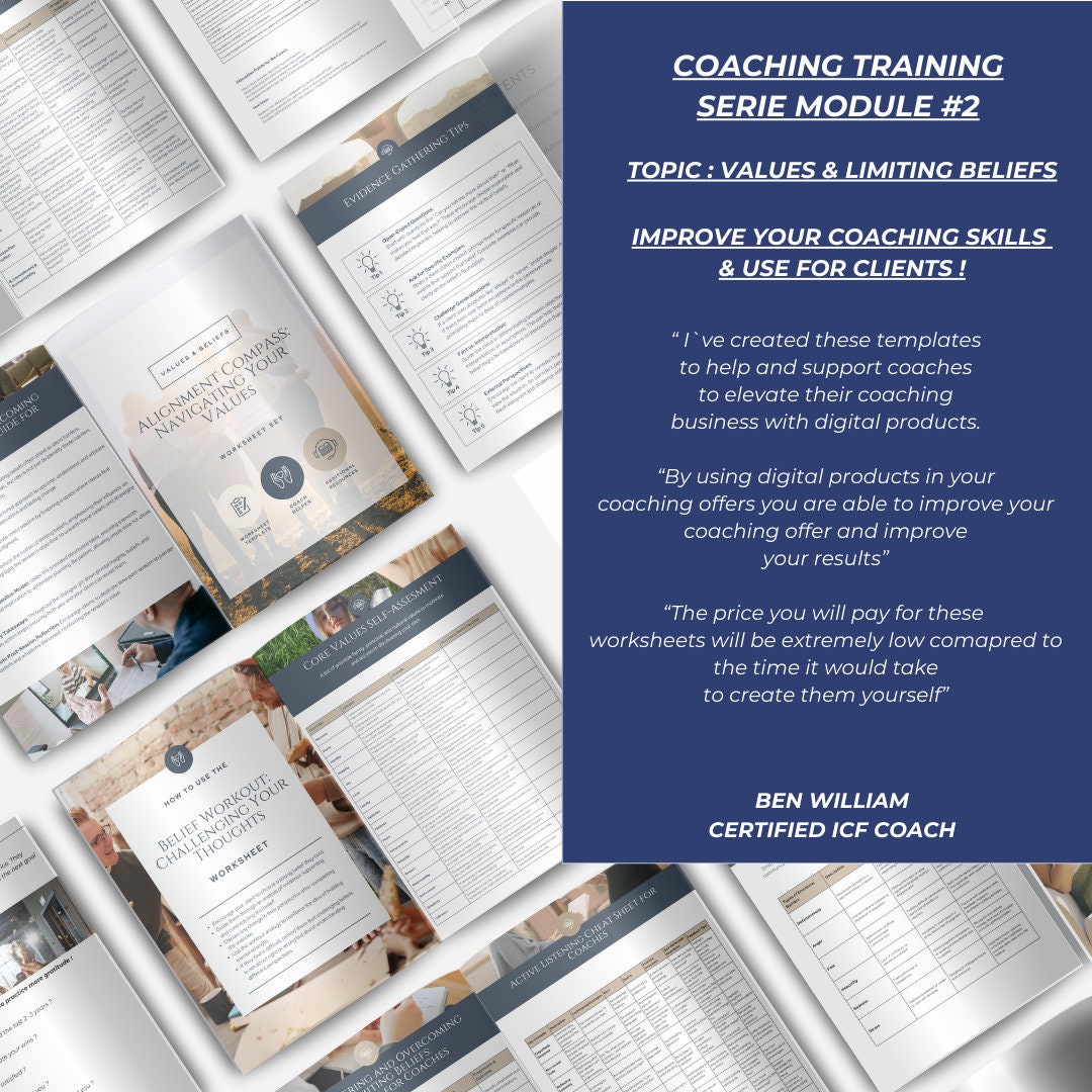 Coaching Canva Templates for Core Values & Limiting Beliefs, Coach ...