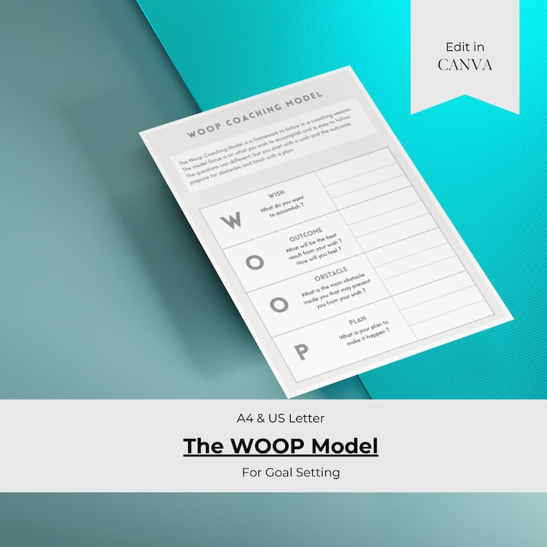 Woop Coaching Model, Goal Setting,success Planner,goal Setting,goal ...