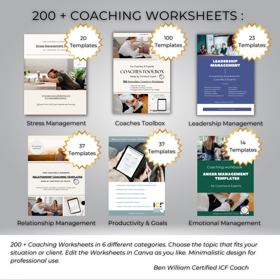 Life Coaching Business Template , Coaching Kit Worksheet, Editable ...