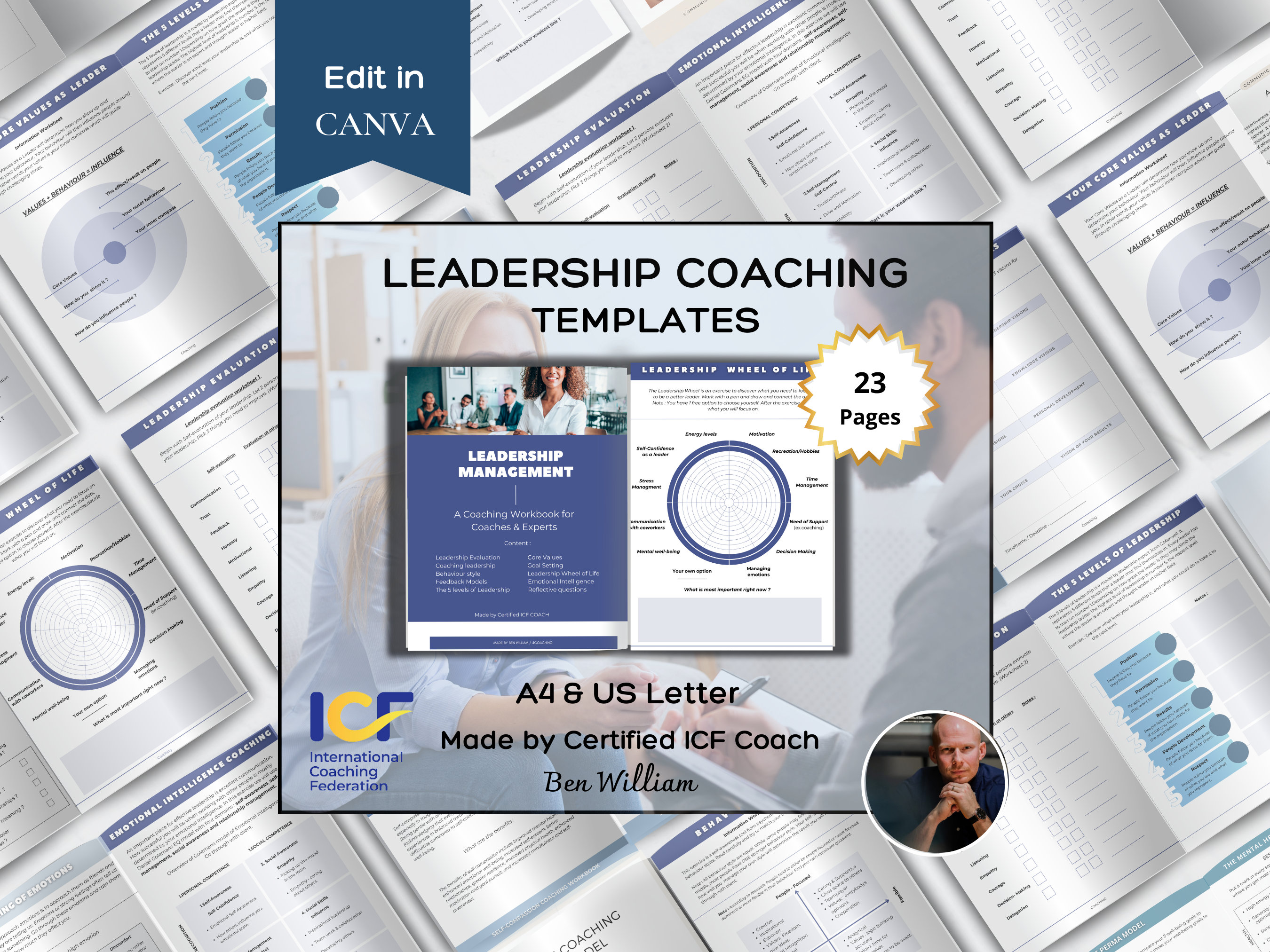 Leadership Coaching Worksheet I Business Coaching Template I Career ...