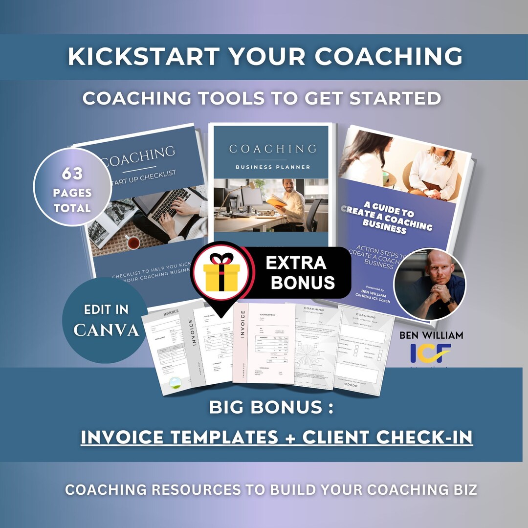 Coaching Business Planner, Coaching Start-up Checklist, Coaching Guide ...