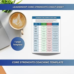 Leadership Strengths Cheat Sheet Template for Coaches, Printable ...