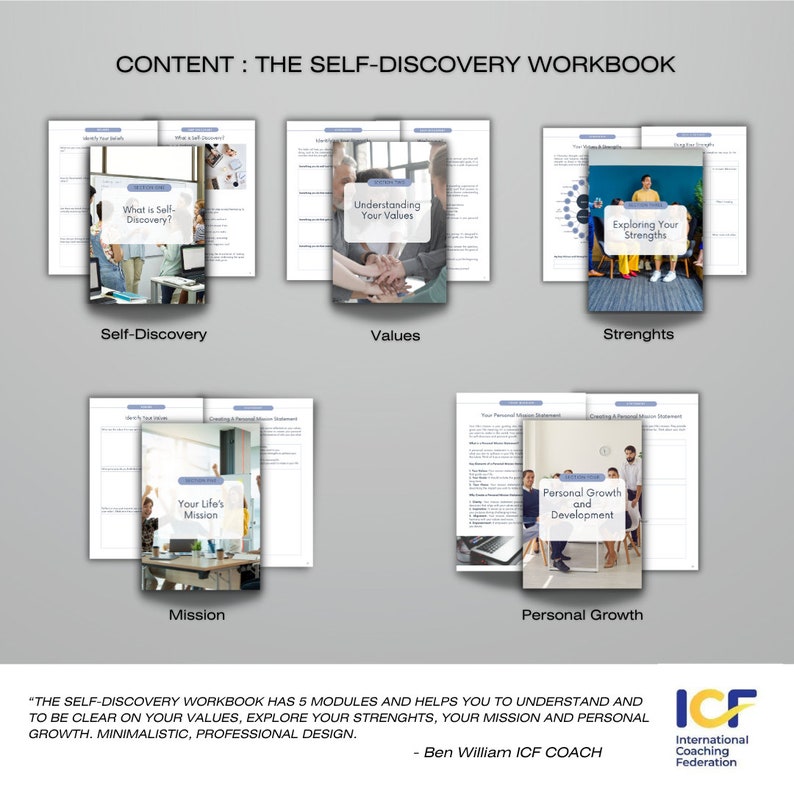 Self-discovery Canva Coaching Template, Core Values Workbook, Coaching ...